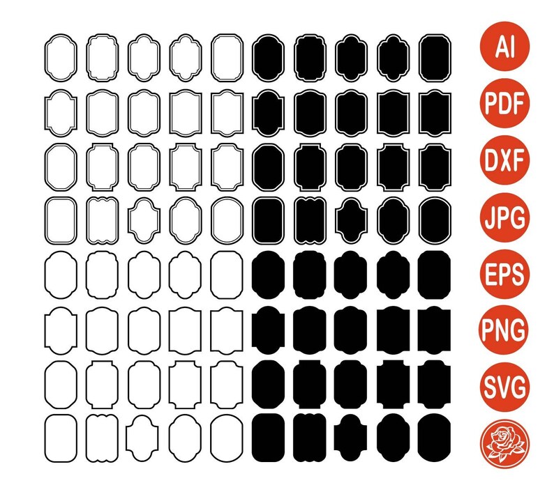 80 Classic Frames Frame SVG Frame DXF Frames PNG Files for - Etsy