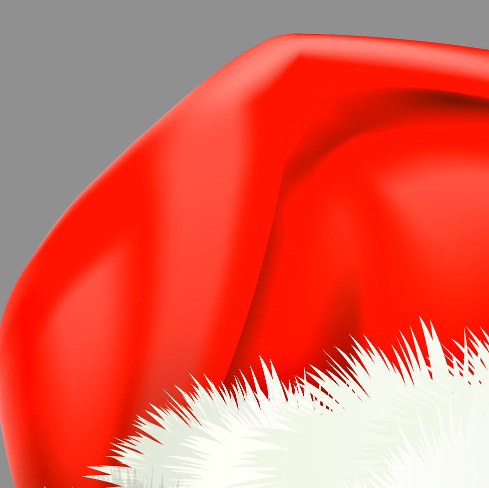 Santa Hat Clipart, Vector Santa Cap PNG EPS (digital Download) - Etsy