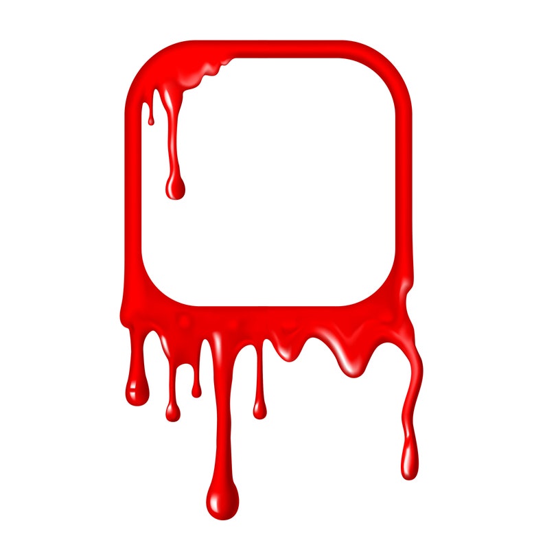 Dripping Blood Red Border and Frames for Decoration PNG Paint - Etsy