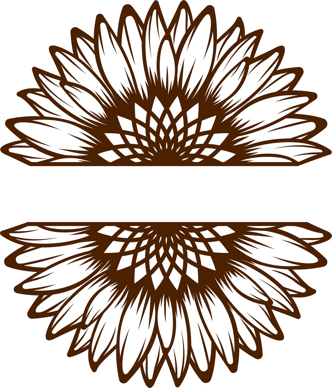 Split Sunflower SVG File Sunflower Cut File for Cricut | Etsy