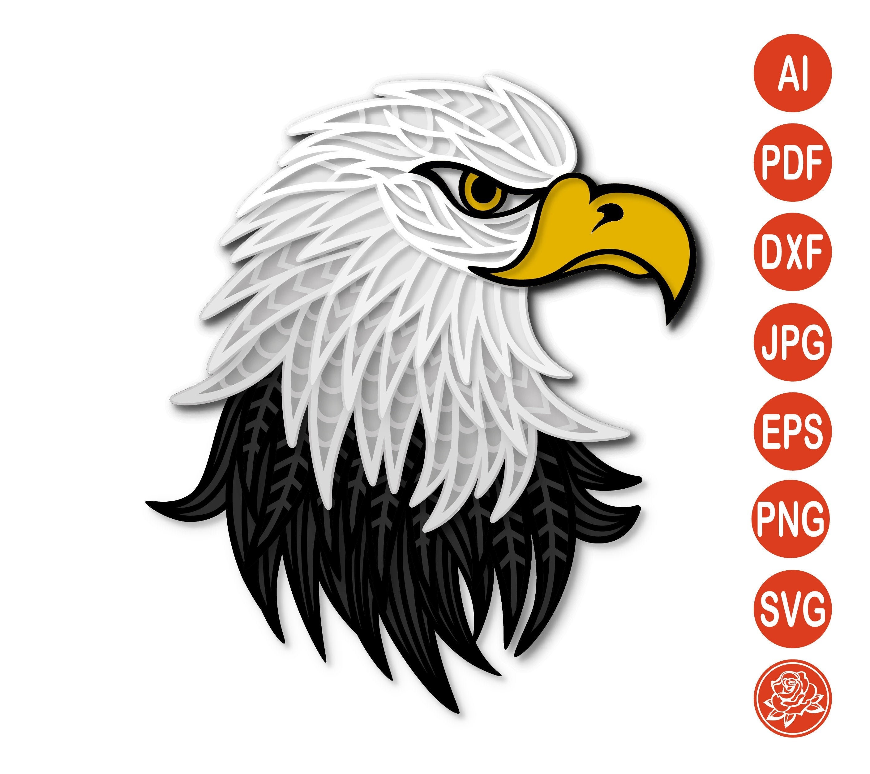 Eagle 3d Layered Mandala SVG Bald Eagle DXF Files for Cricut - Etsy Canada