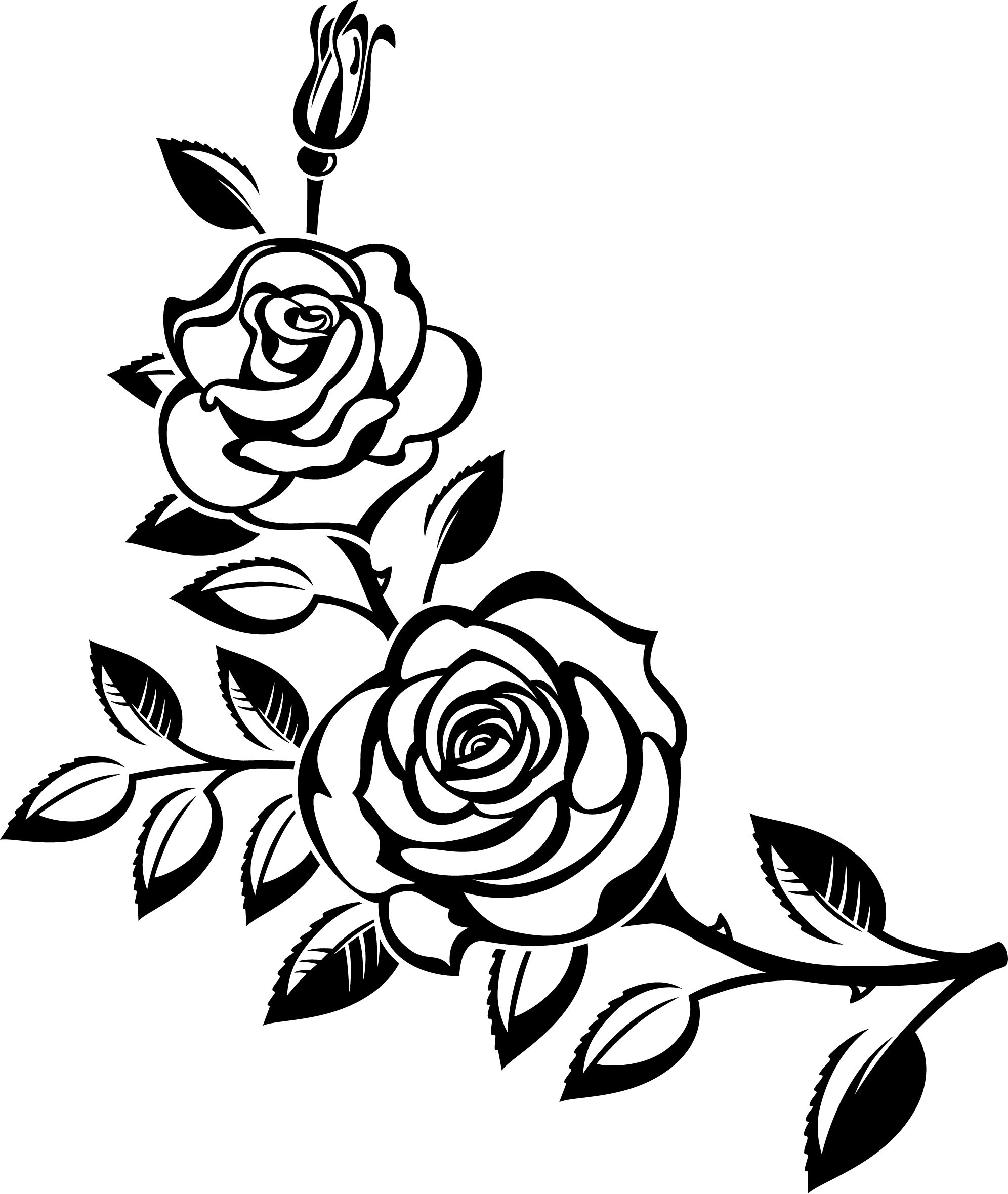Ramo De Rosas Clip Art En Blanco Y Negro