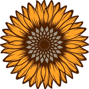 Split Sunflower SVG File, Sunflower Cut File for Cricut Silhouette - Etsy