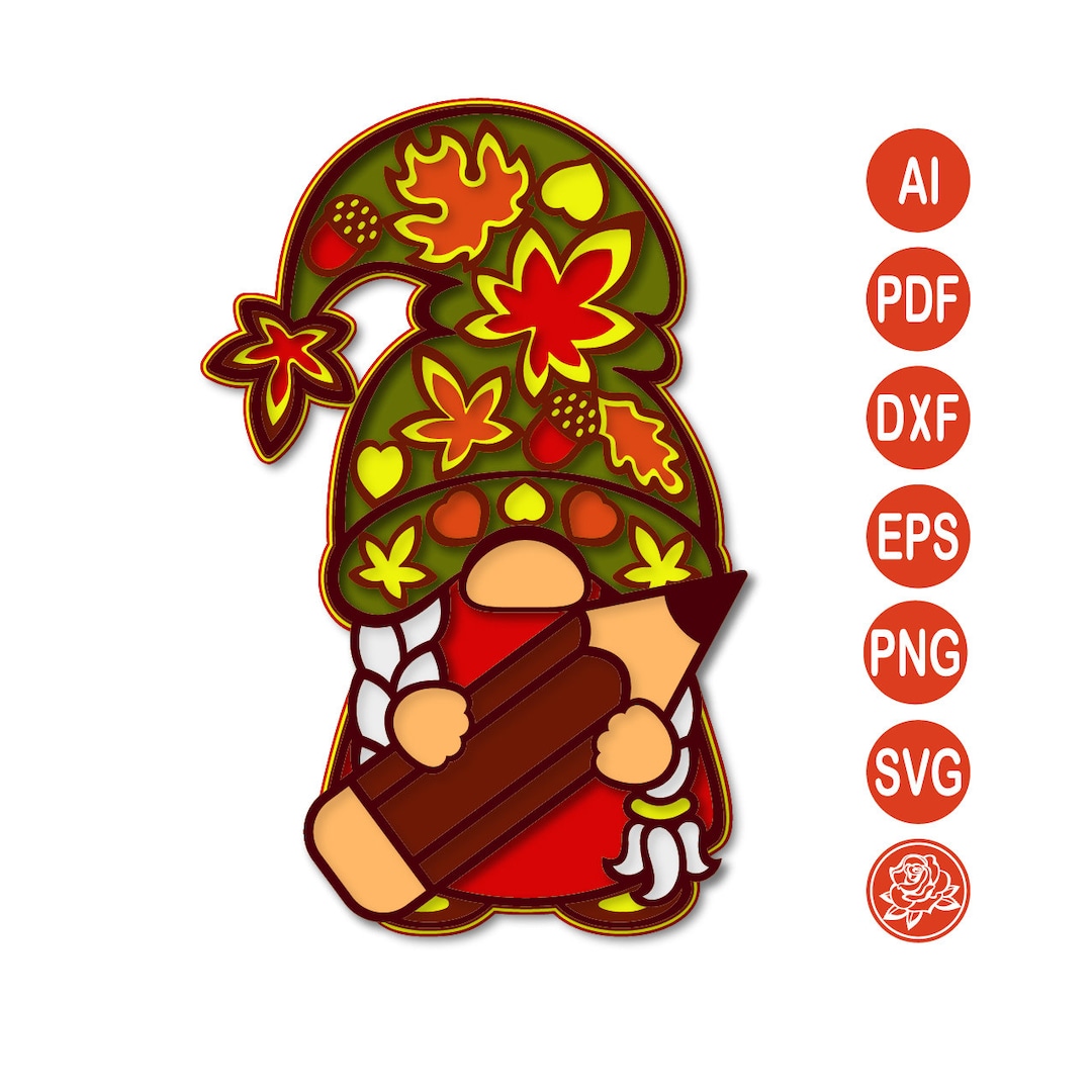 Layered Gnome Back to School SVG for Cricut - Etsy