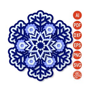 Layered Snowflake SVG for Cricut - Etsy