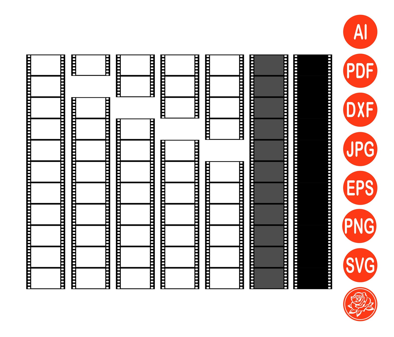 Film Frame Border Cut File SVG Design Element Filmstrip Photo | Etsy