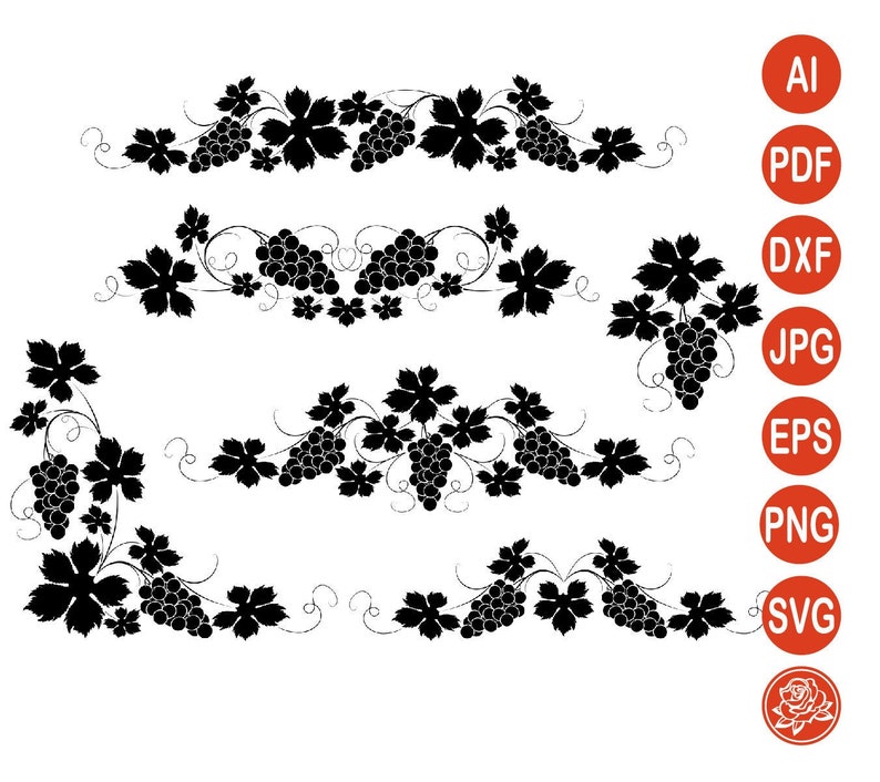 Weinrebe SVG, Traubenblätter SVG, Weinrebe, Traube SVG, Traube ...