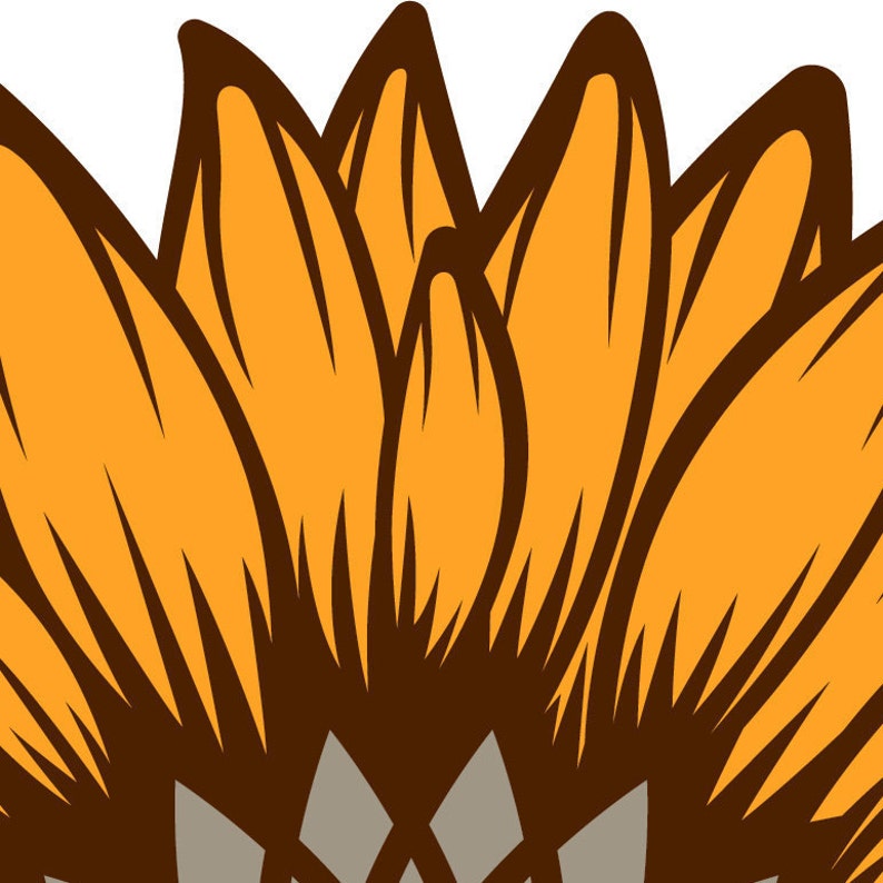 Split Sunflower SVG File Sunflower Cut File for Cricut | Etsy