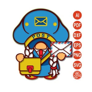 Layered Gnome Postwoman Svg for Cricut - Etsy