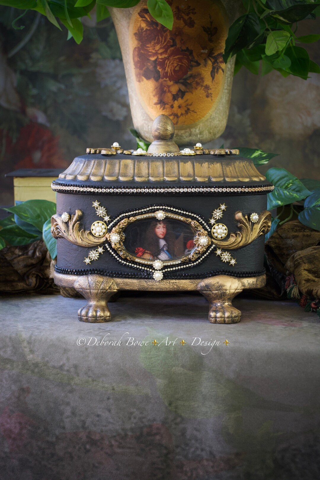 Louis XIV Jeweled Trinket Box: Handmade French Baroque Decor - Etsy
