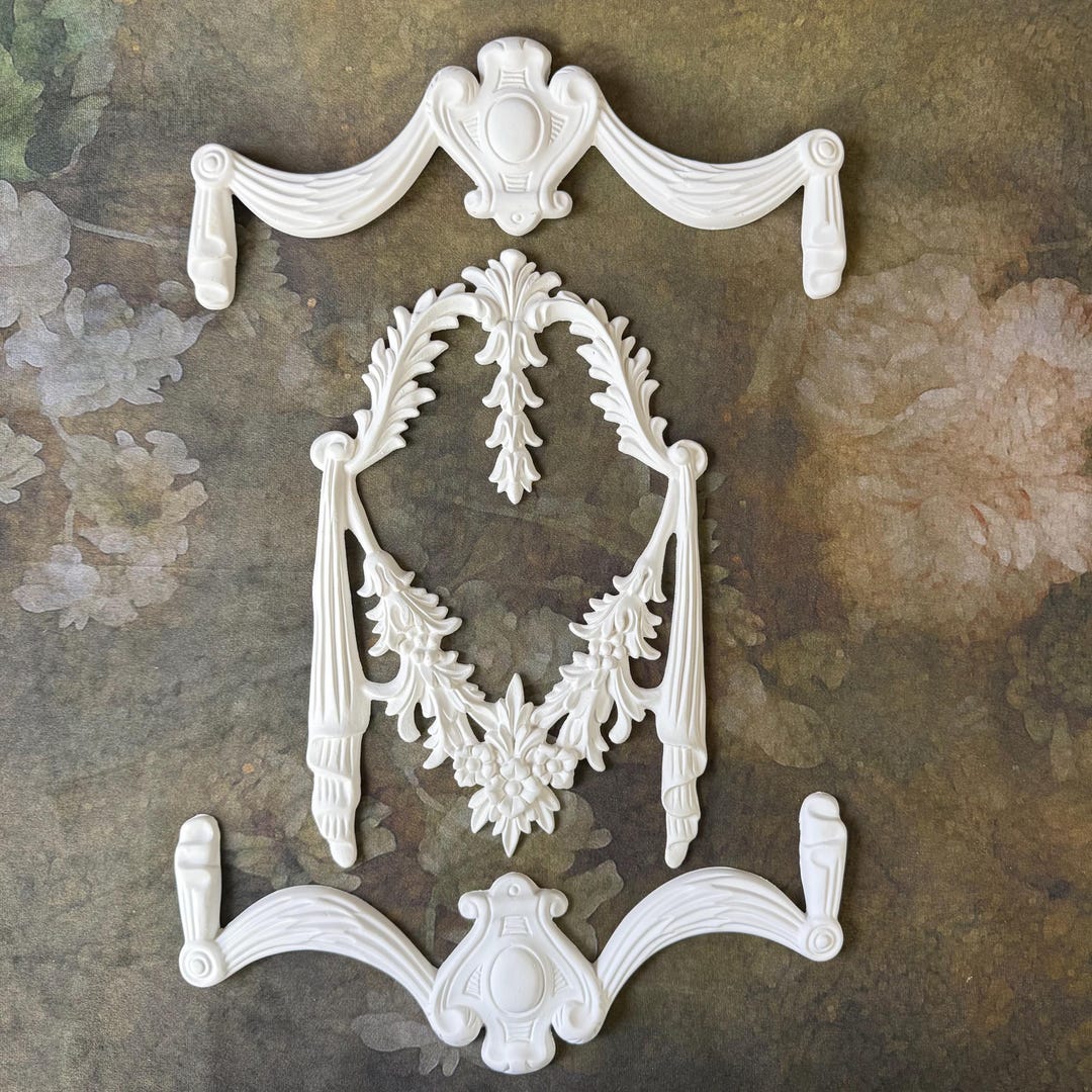 Wood Appliques Onlay Set of 3 Large Pieces for Furniture, Crafts ...