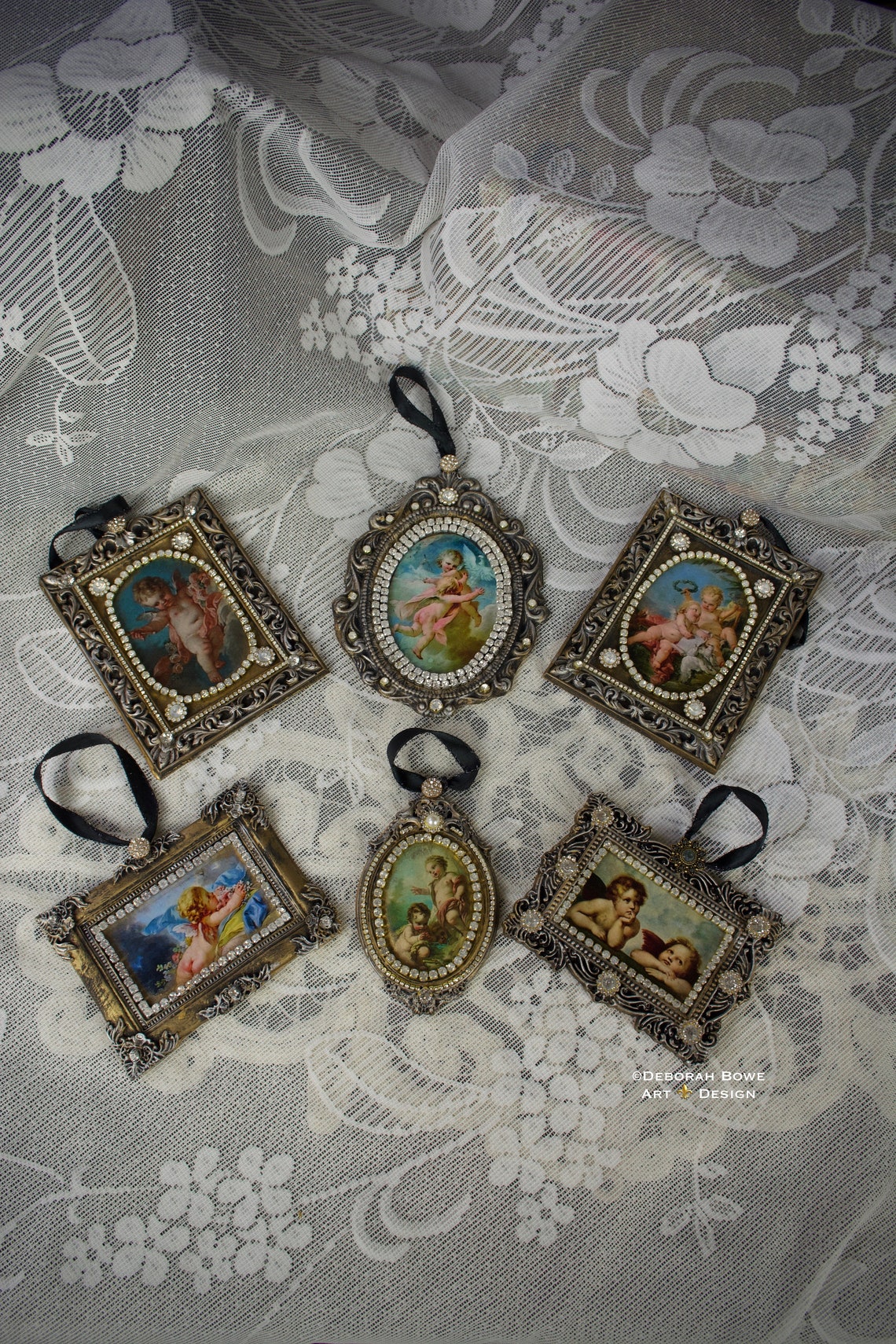 Rococo Angel Ornaments Set of 6 Vintage Style French Decor - Etsy