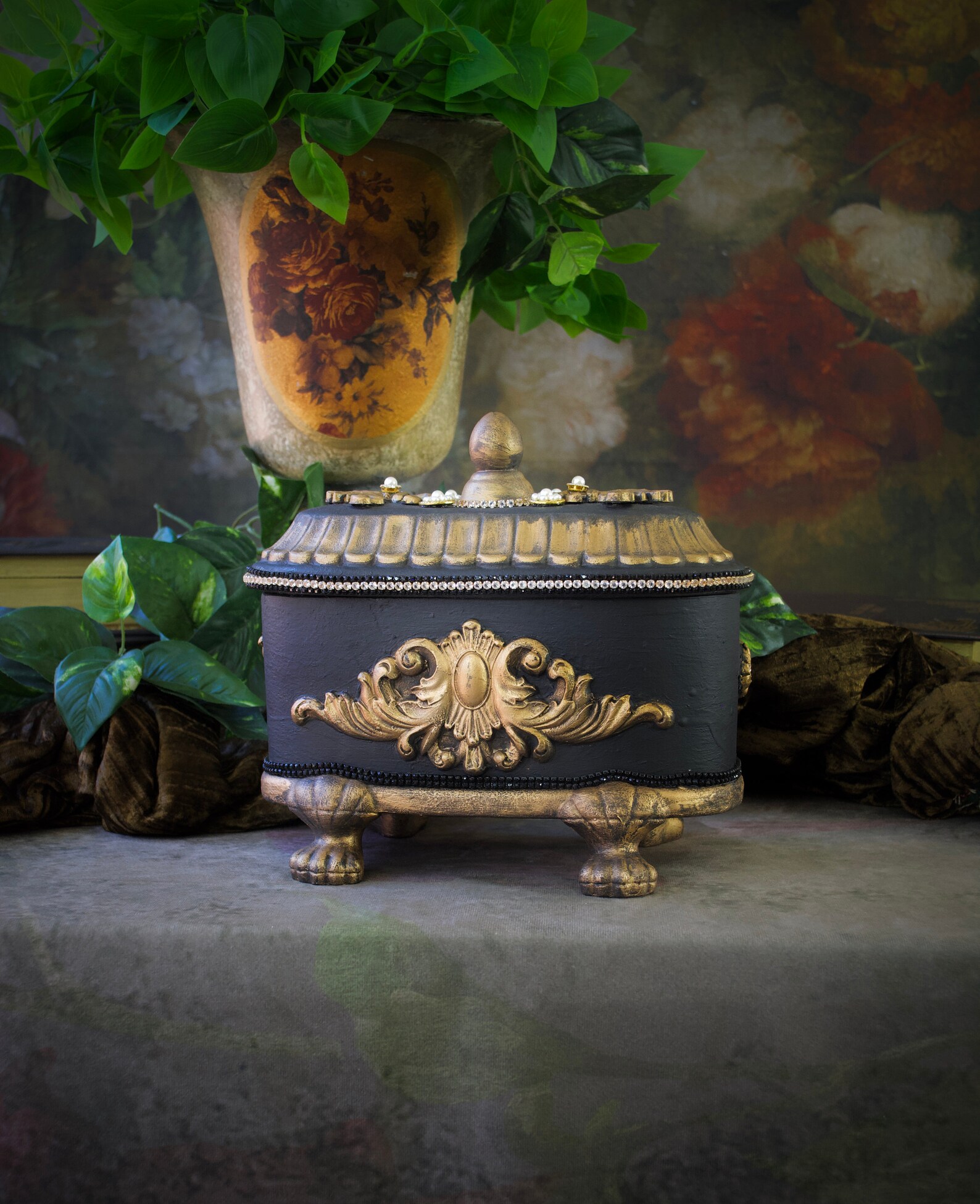 Louis XIV Jeweled Trinket Box: Handmade French Baroque Decor - Etsy