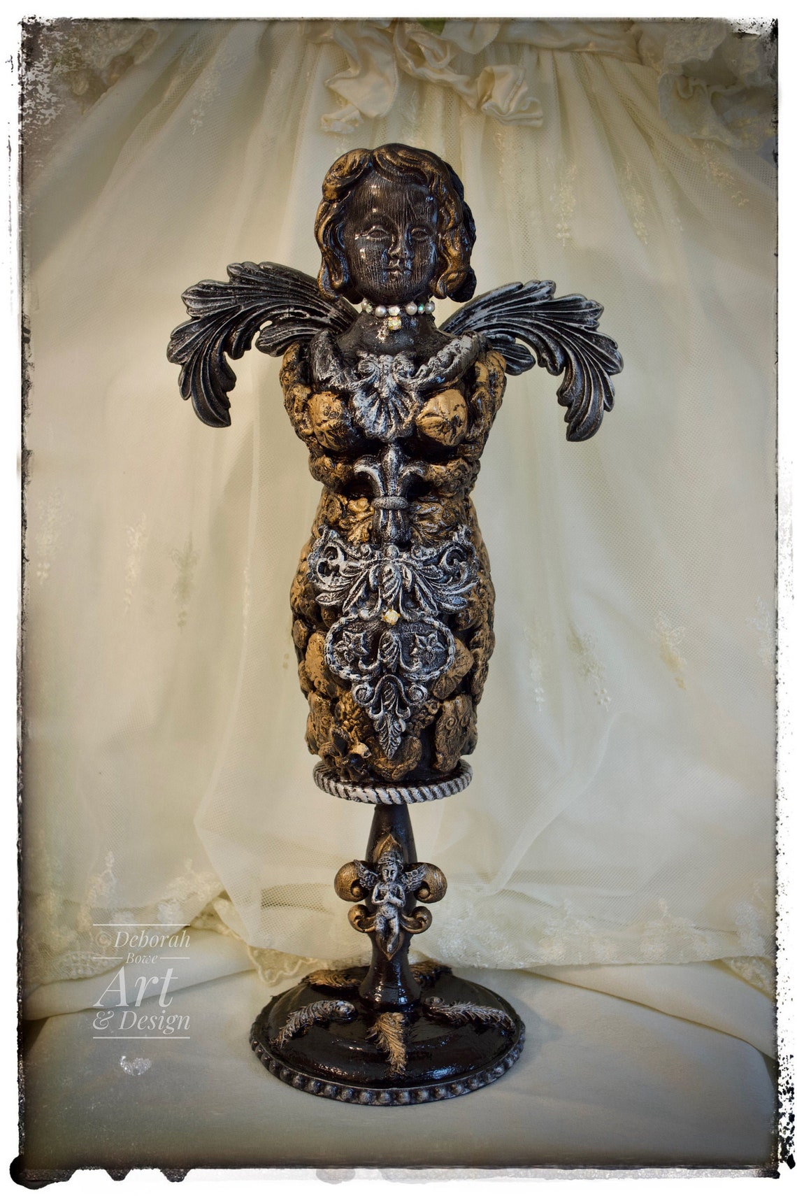 Baroque Angel Sculpture Hand Sculpted Mixed Media Art One of a - Etsy