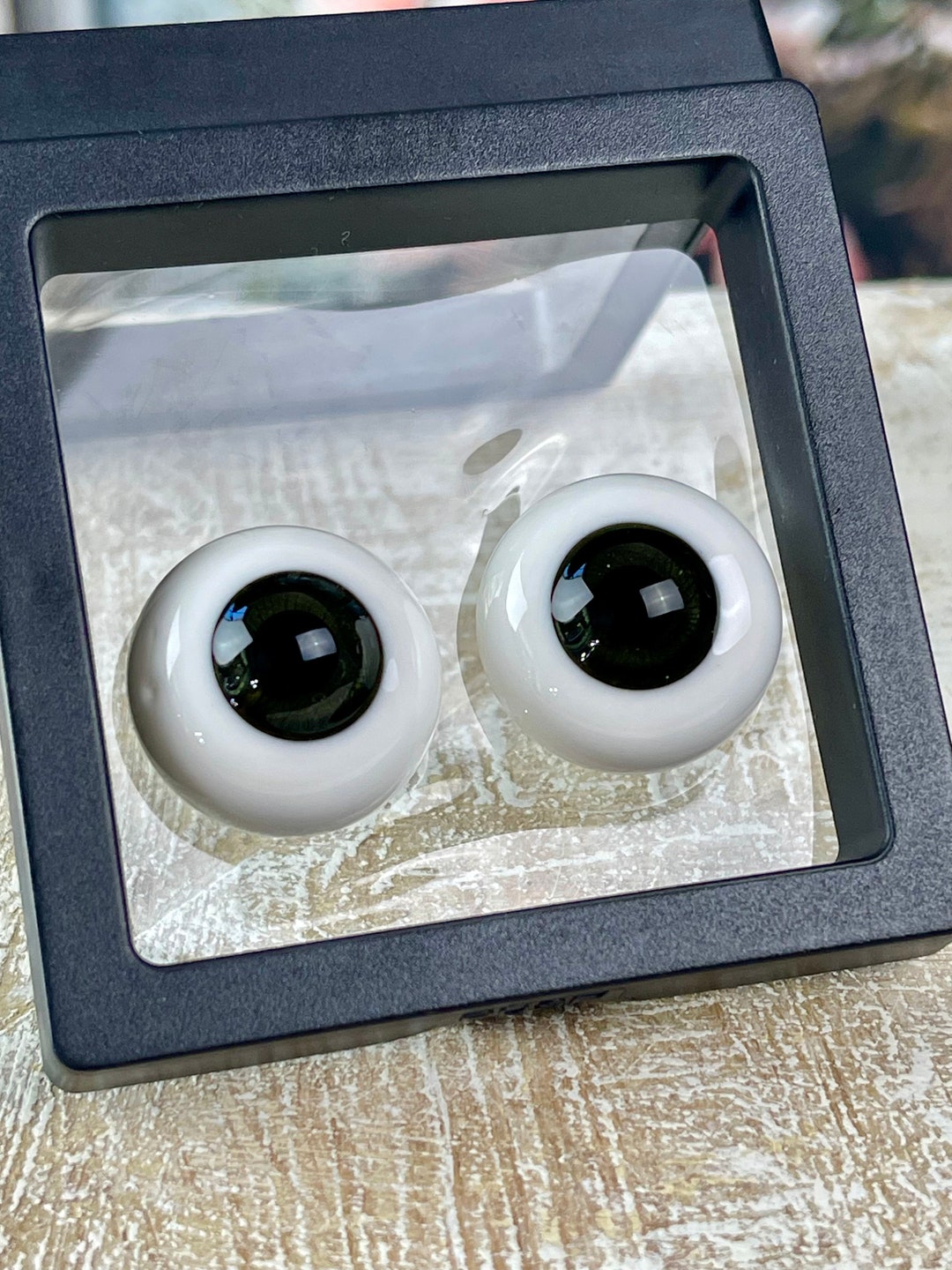Glass Eyes 24mm Flat Back Glass Eyes for Dolls and Sculptures Brown ...