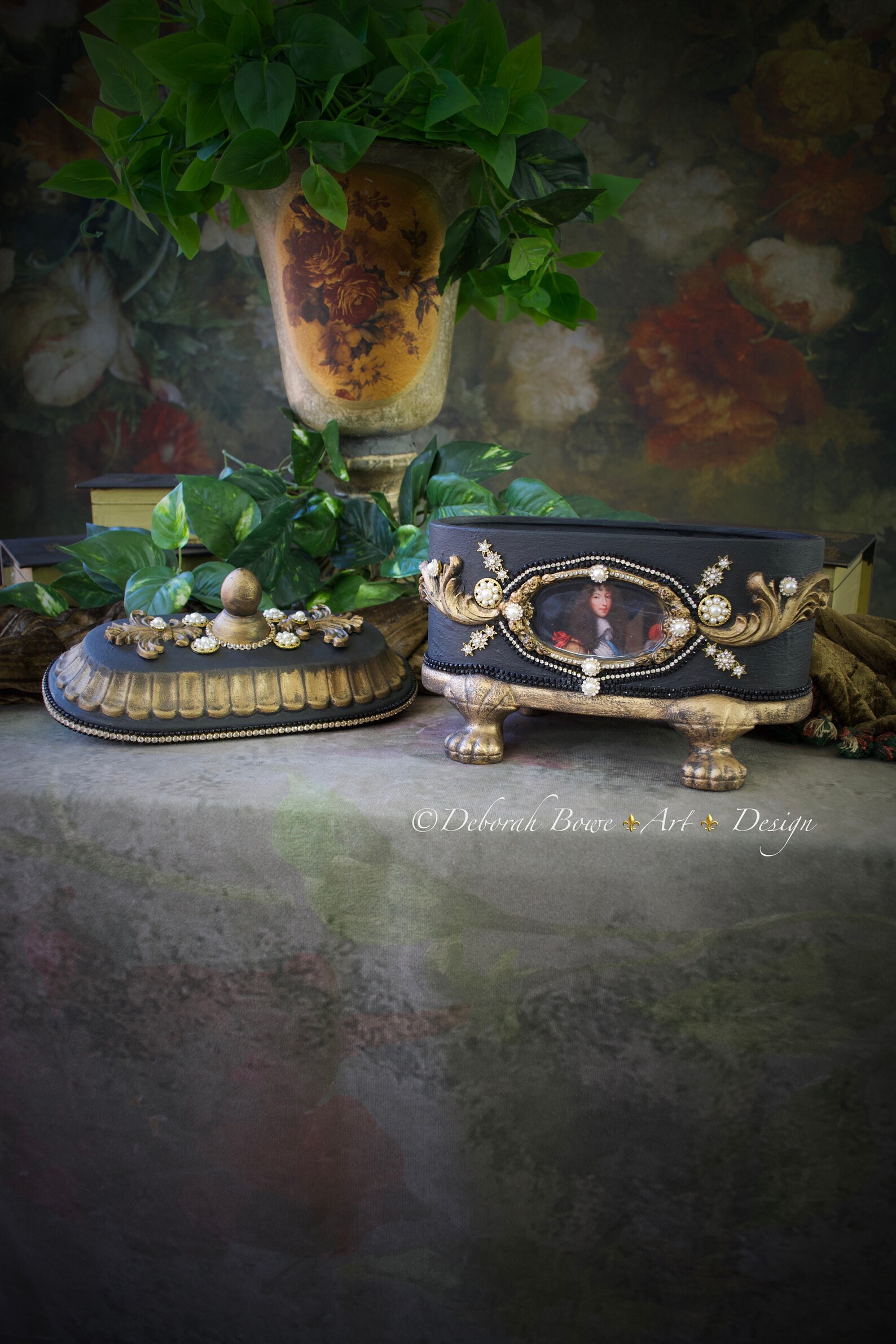 Louis XIV Jeweled Trinket Box: Handmade French Baroque Decor - Etsy