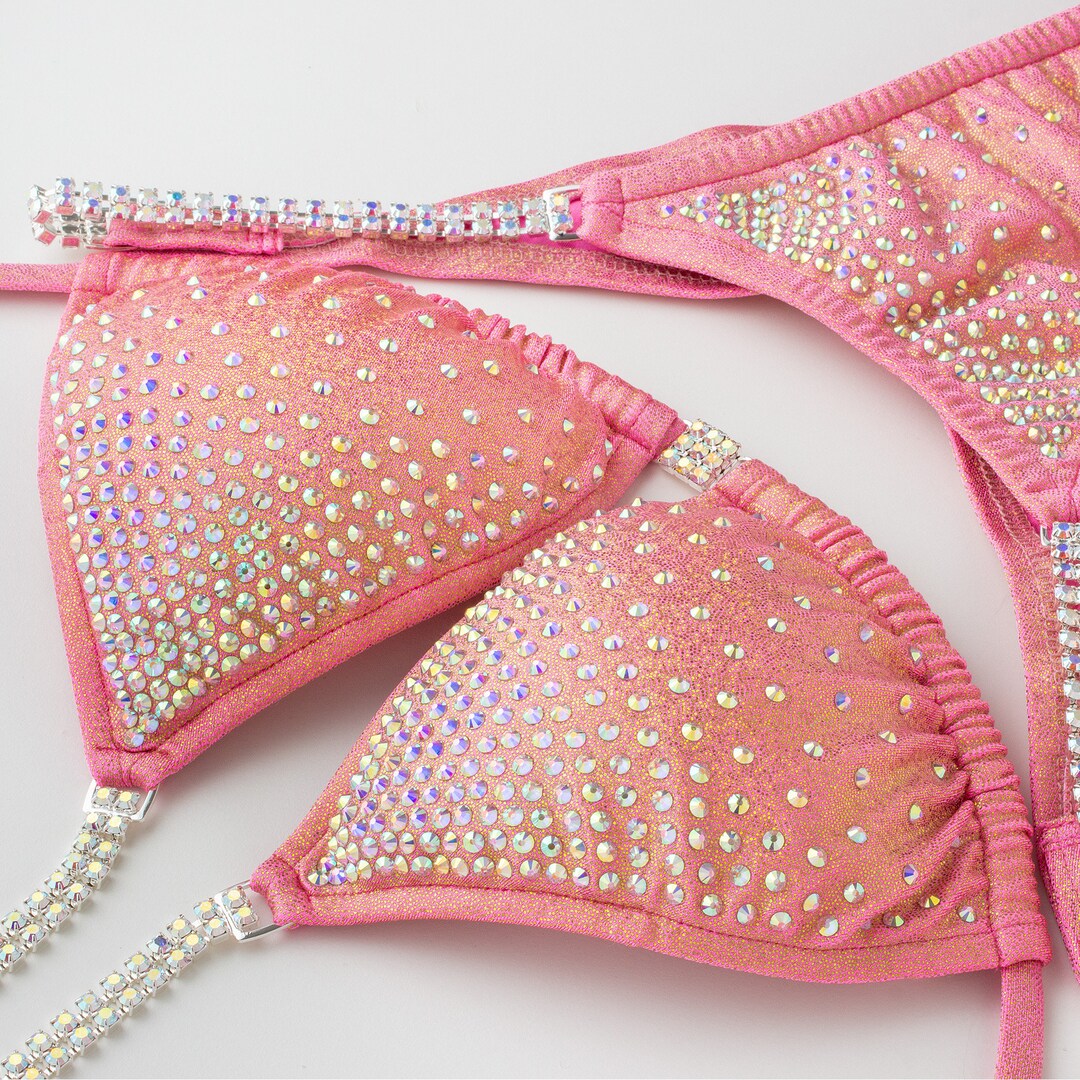 Coral Pink NPC Crystal Competition Bikini Made to Order Size & Cut Are ...