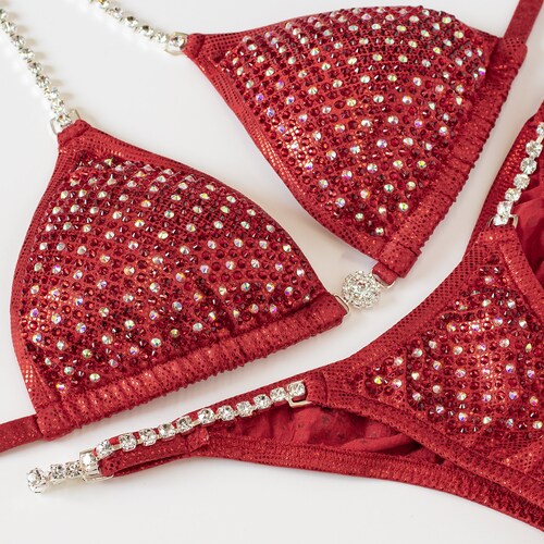 Red Crystal Competition Bikini CB043 - Etsy