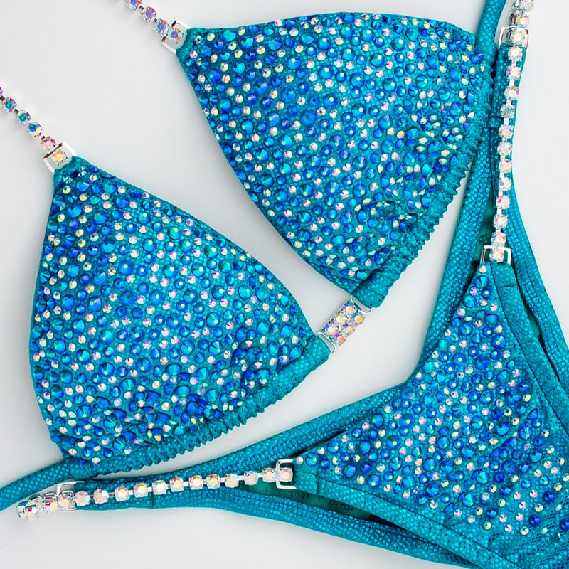 Teal Rhinestone Bikini - Etsy