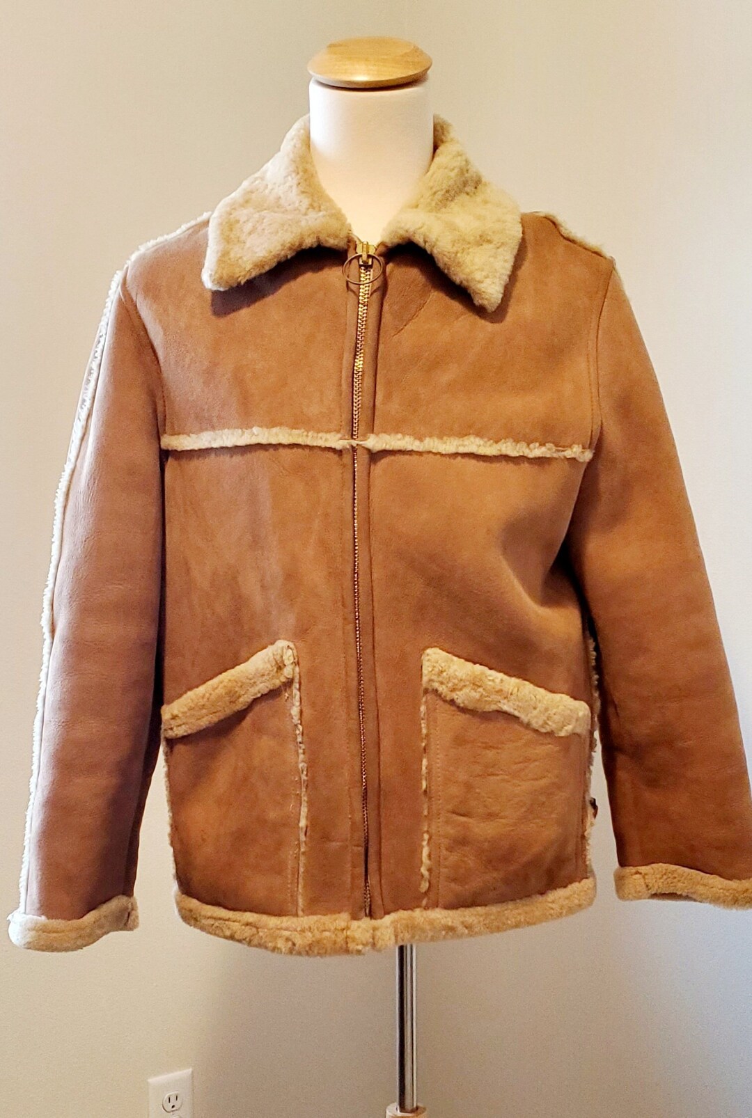 1970s Fredrick and Nelson Men's Tan Suede Front Zip Coat With Spring ...