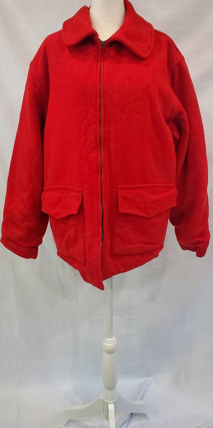 1940s the Woodsman Men's rare Red Wool Hunting Jacket With Back Storage ...