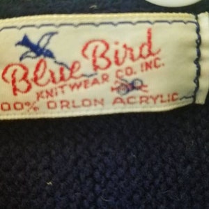 1950s Blue Bird Knitwear Boys Navy and White Orlon Acrylic Cardigan - Etsy