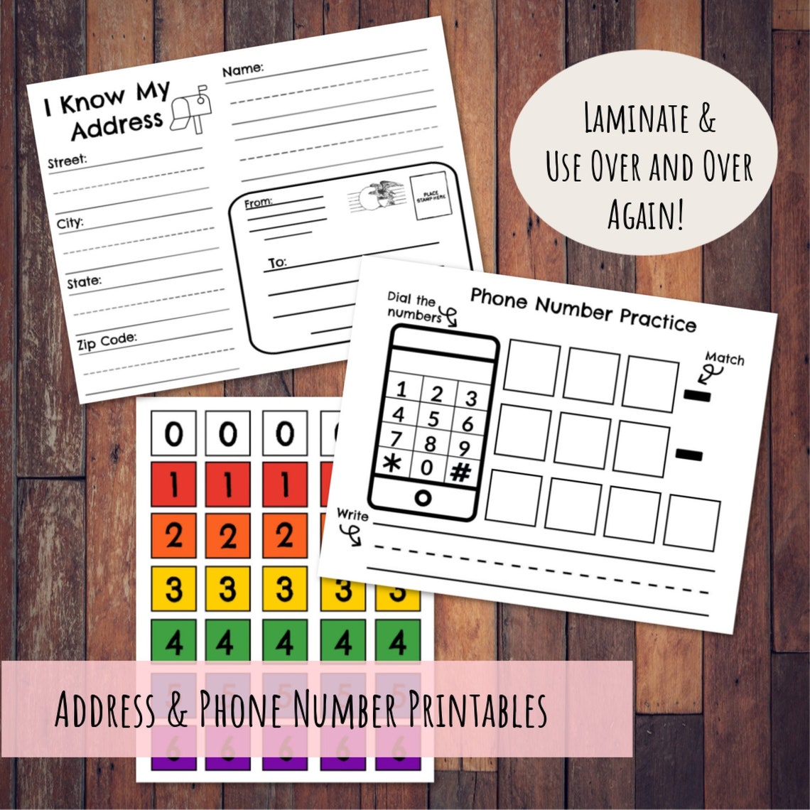 Phone Number and Address Practice - Busy Binder Worksheet - Children's ...