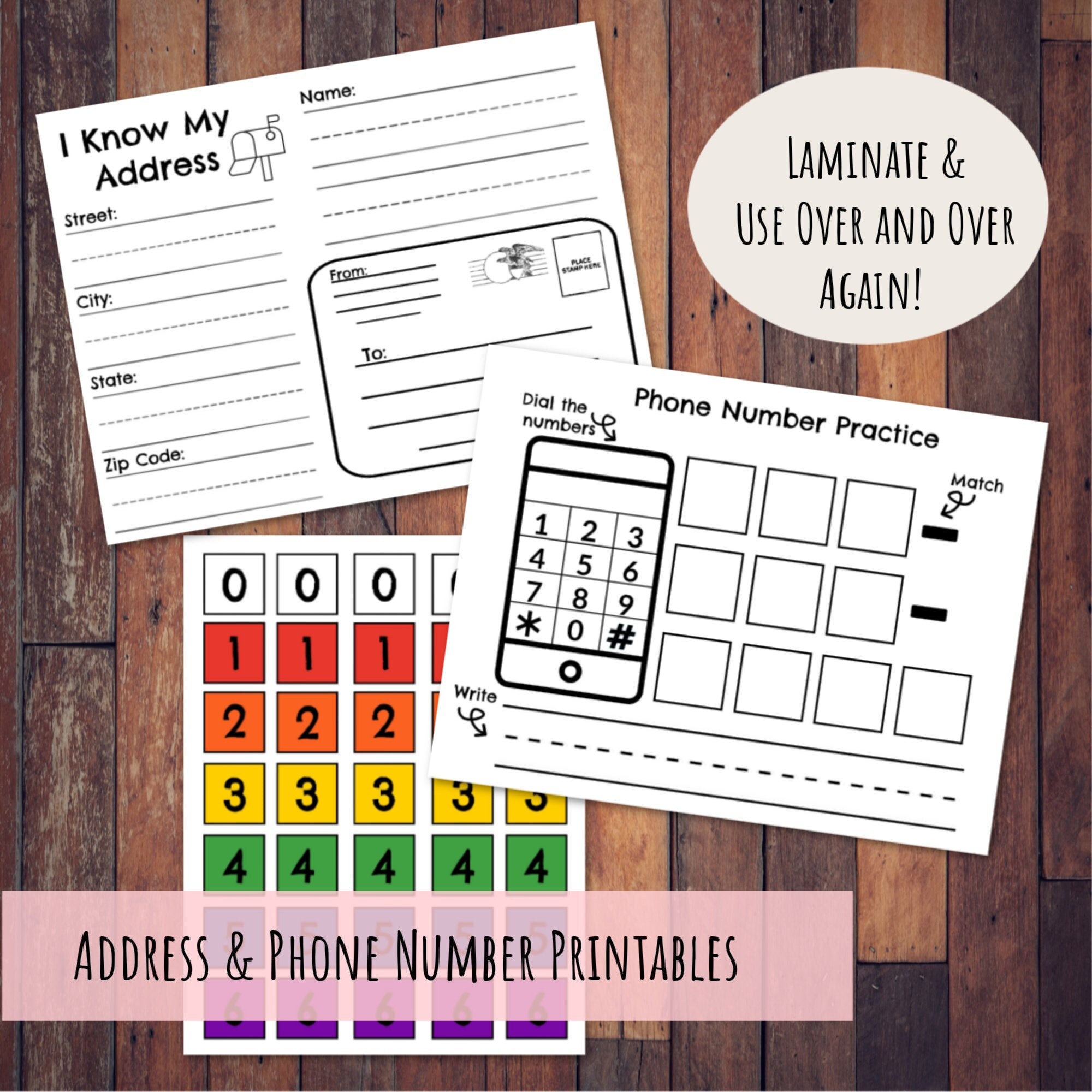 Phone Number and Address Practice - Busy Binder Worksheet - Children's ...