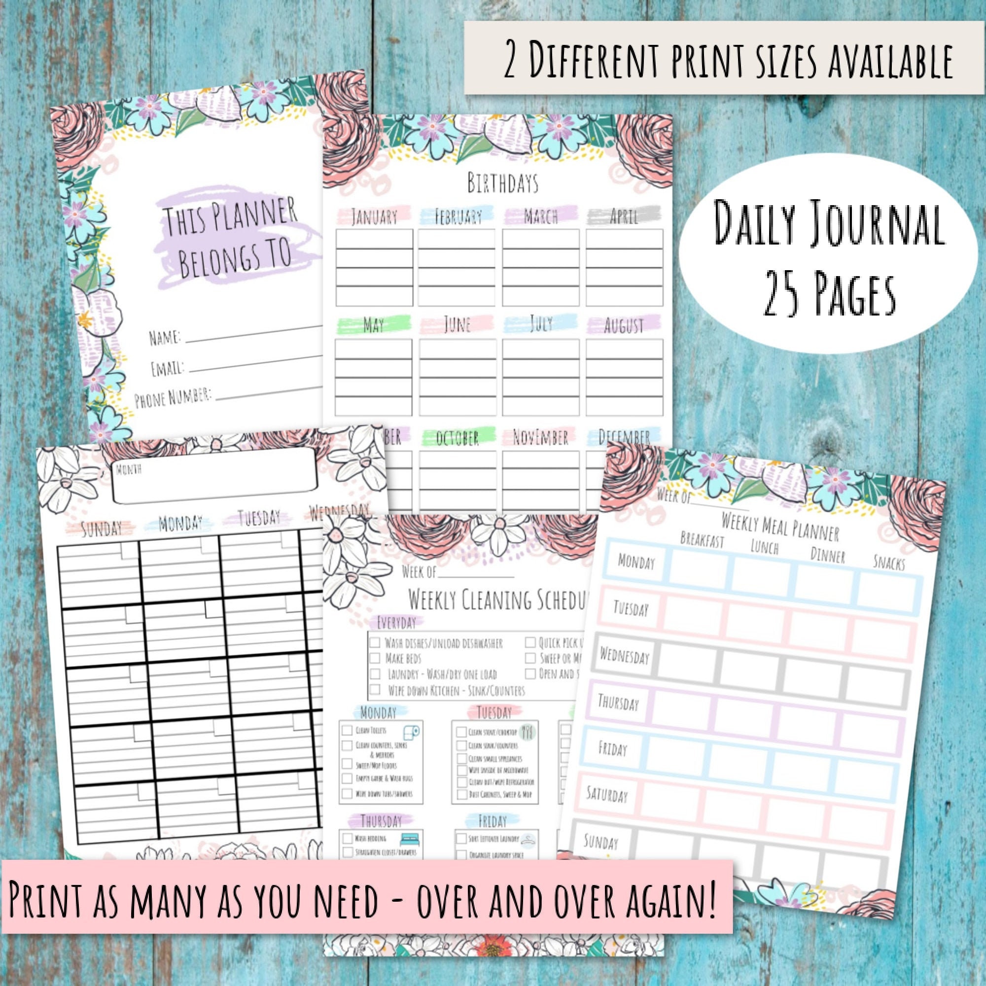 Organized Chaos Printable Planner Bundle - 25 Pages - Etsy