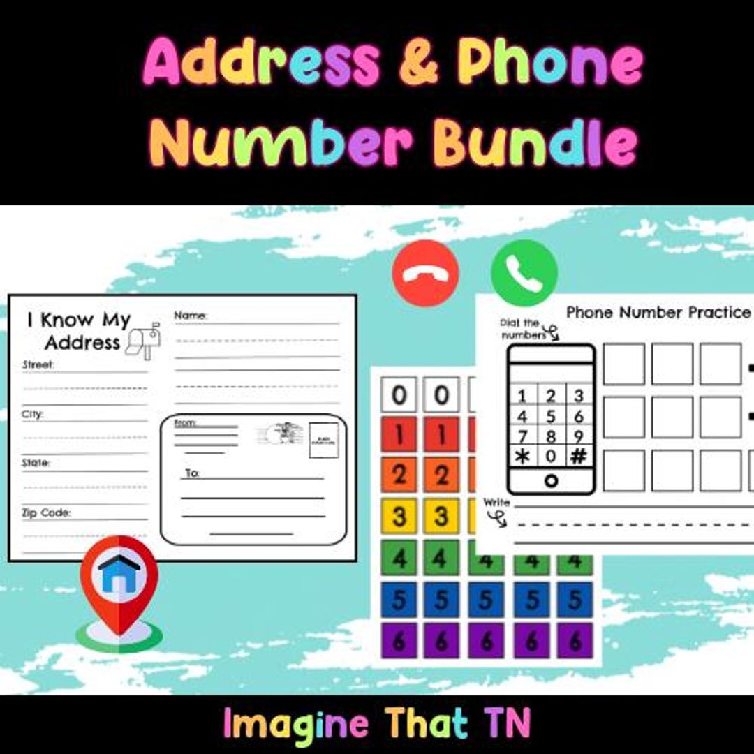 Phone Number and Address Practice - Busy Binder Worksheet - Children's ...