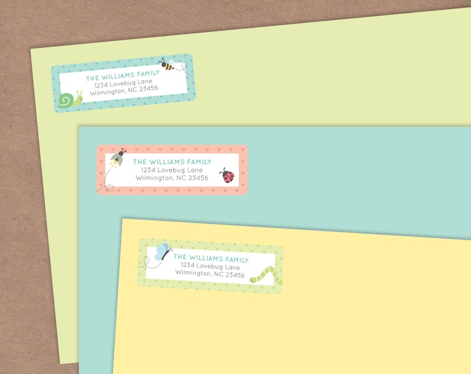 Love Bug Return Address Labels // DIY Printable Address Stickers ...