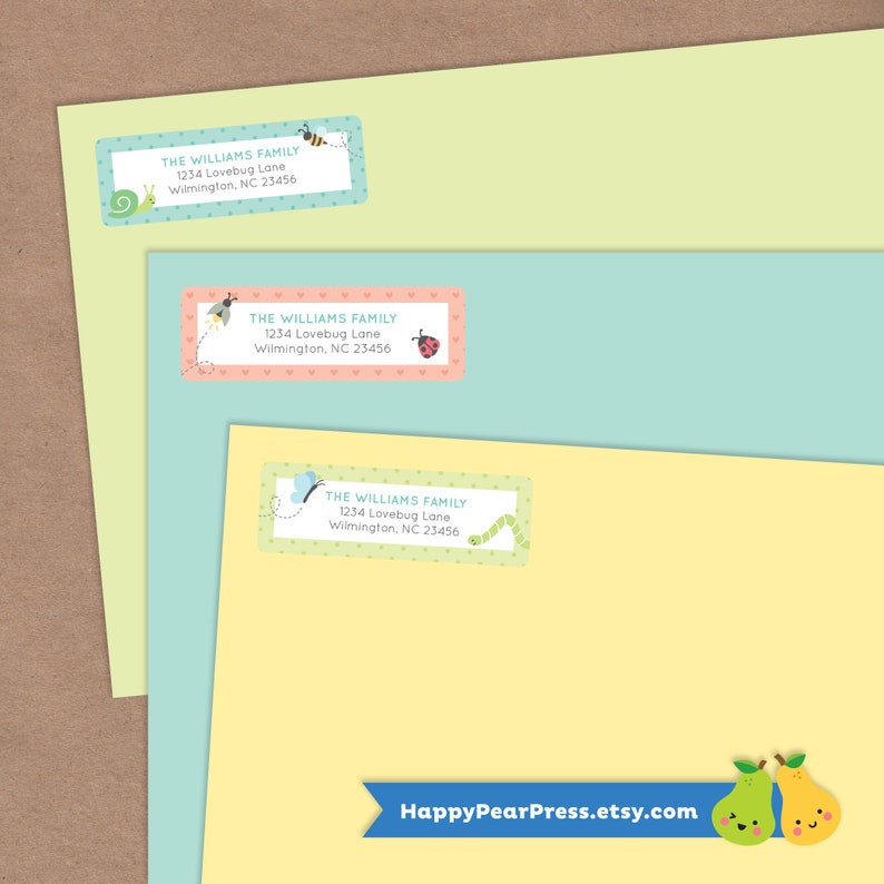 Love Bug Return Address Labels // DIY Printable Address - Etsy