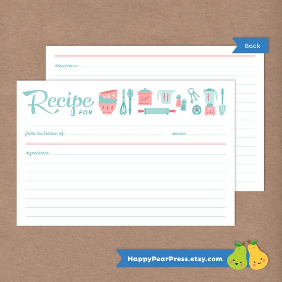 Canning & Preserving 8.5x11 Printable Recipe Cards Butterfly Recipe ...