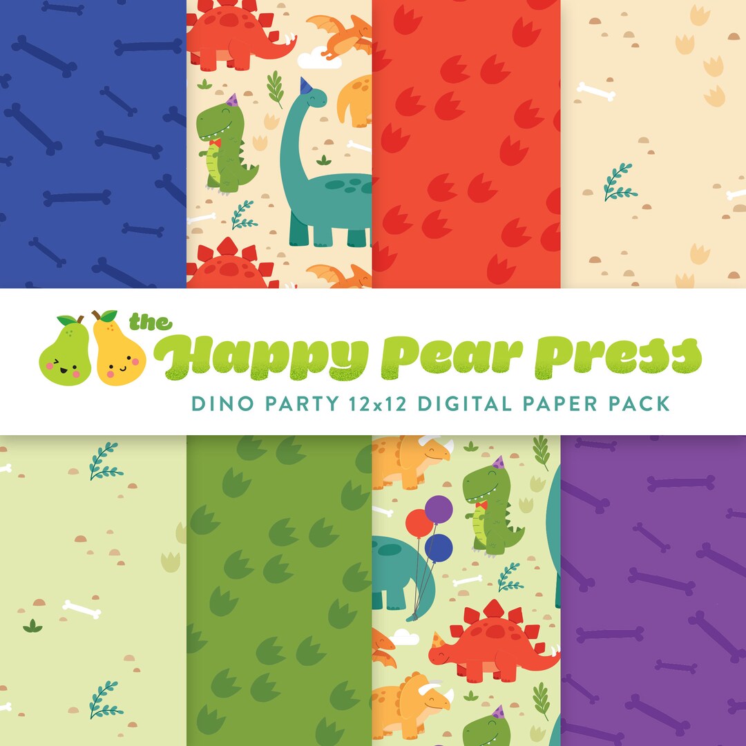 Dinosaur Digital Paper Pack Instant Download Patterned Backgrounds for ...