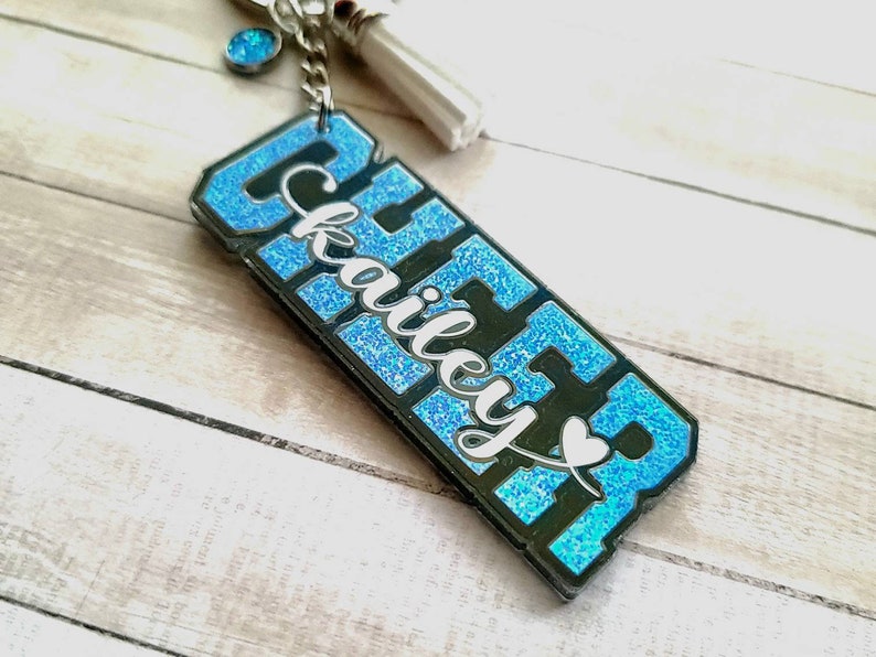 Personalized Cheer Keychain Cheerleader Keychain Cheer - Etsy