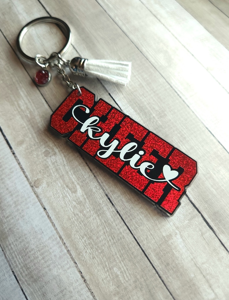 Personalized Cheer Keychain Cheerleader Keychain Cheer - Etsy