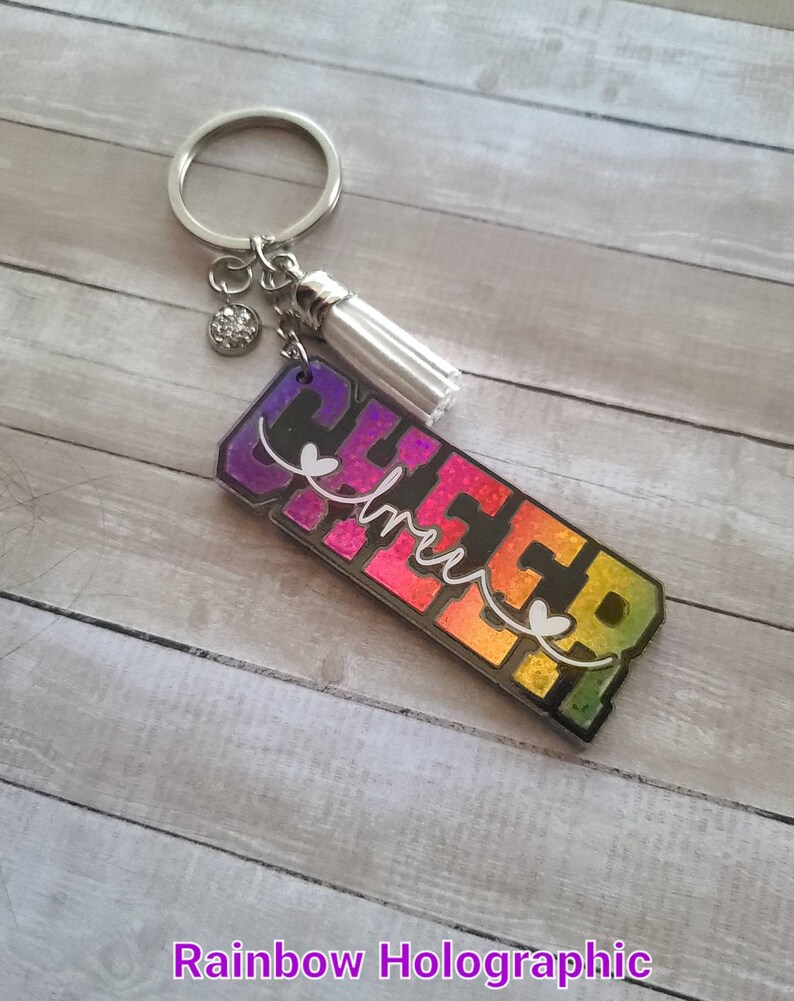 Personalized Cheer Keychain Cheerleader Keychain Cheer - Etsy