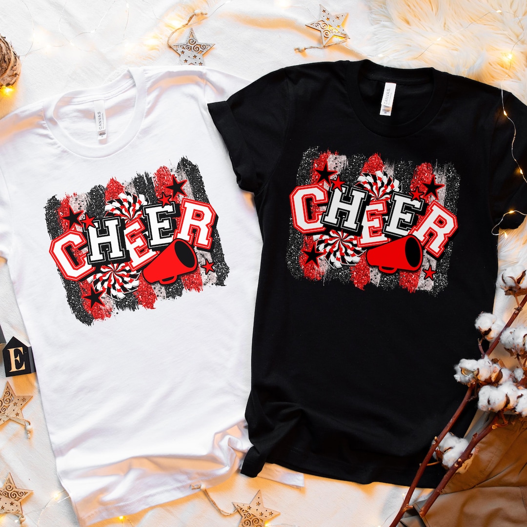 Personalized Cheerleader Shirt - Cheer Gift - Red and Black Cheer Shirt ...