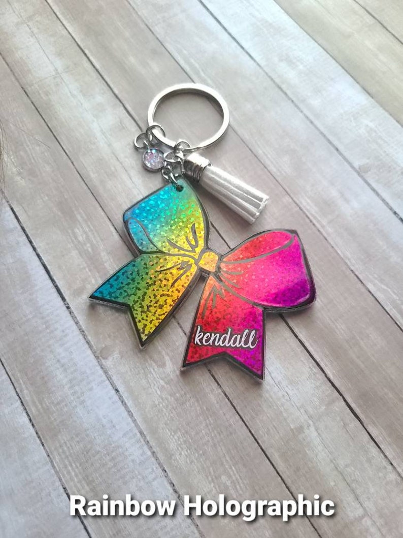 Personalized Cheer Bow Keychain • Cheerleader Keychain • Cheer Gift ...