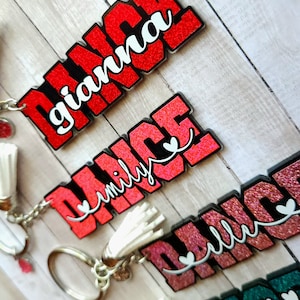 Personalized Dance Keychain • Dancer Keychain • Dance Gift • Dance Bag ...
