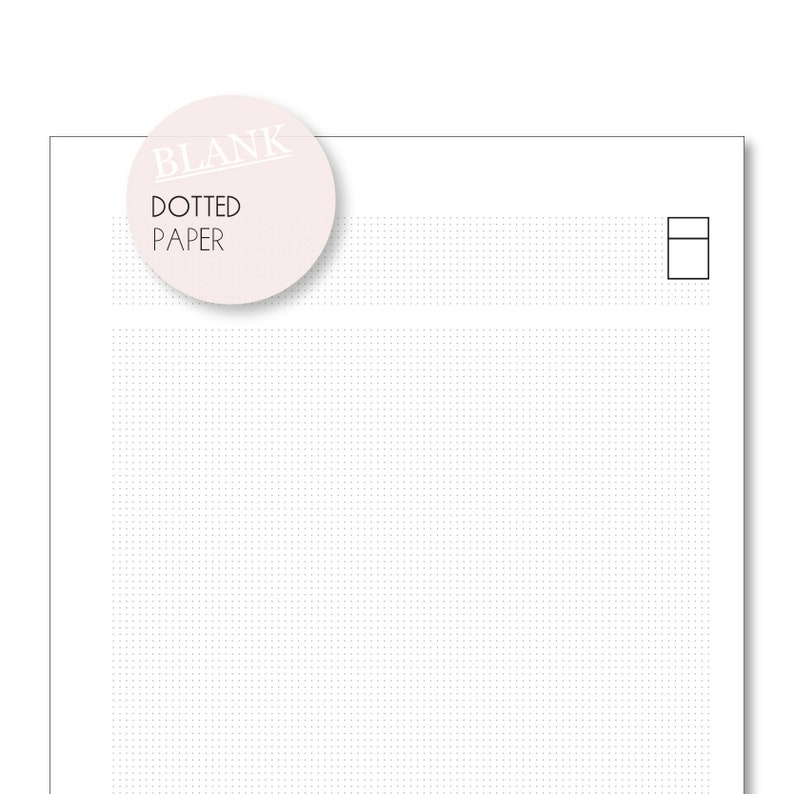 Blank Dotted Grid Lined Paper A4 Printable Minimalist Design Instant ...