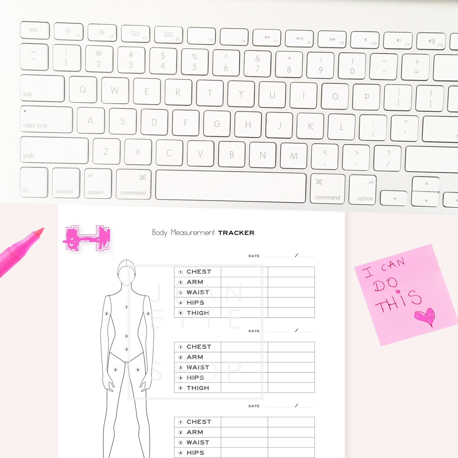 Body Measurement Tracker Printables (8.5x11 Inches) - Planner Insert ...
