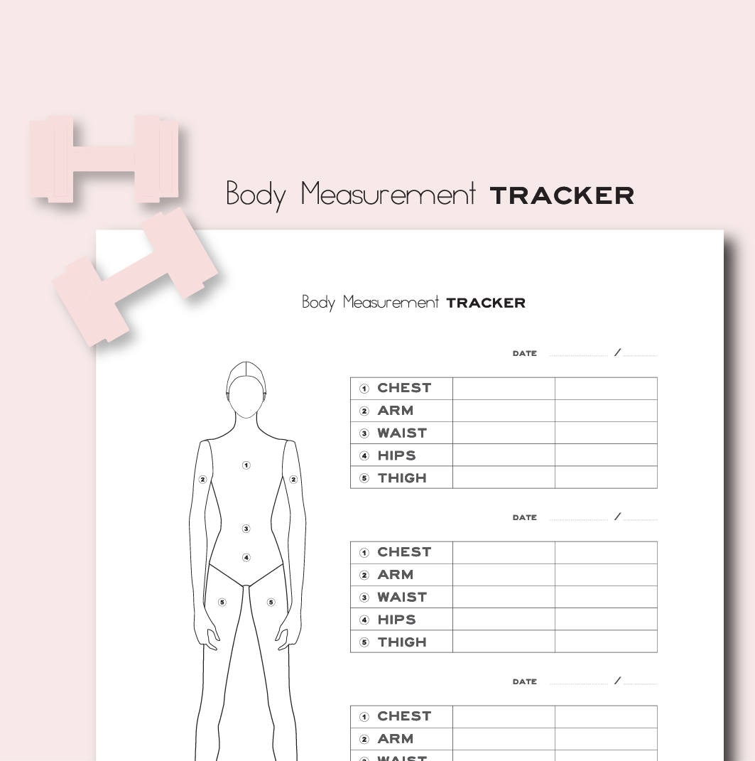 Body Measurement Tracker Printables (8.5x11 Inches) - Planner Insert ...
