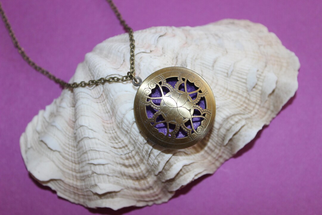 Antique Bronze Diffuser Locket Necklace - Etsy