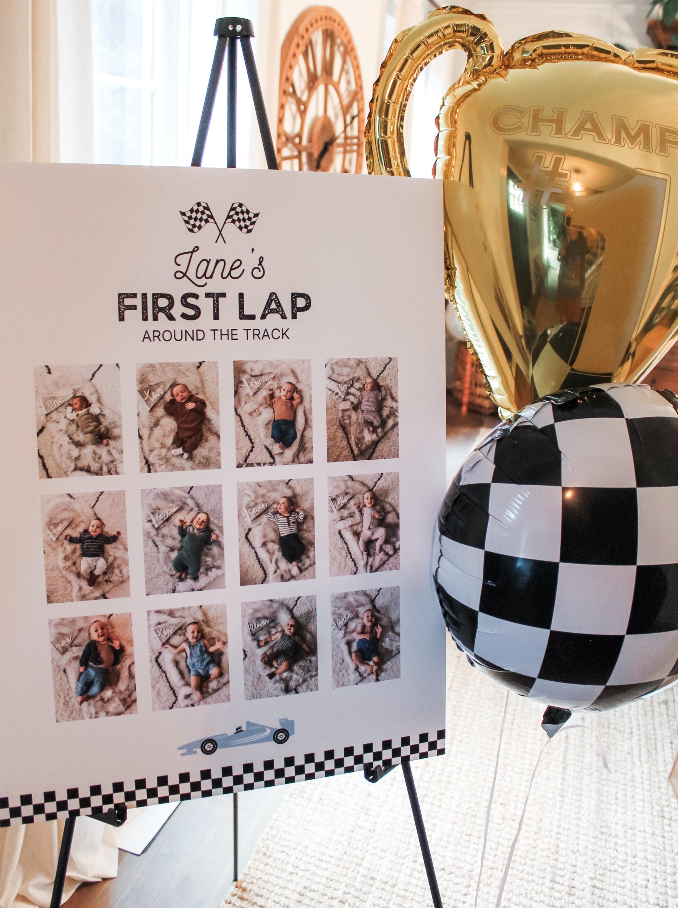 1st Lap Around the Track Monthly Milestone Poster - Etsy