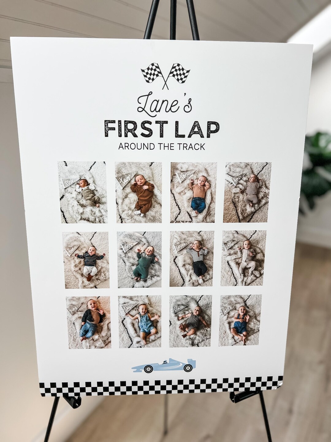 1st Lap Around the Track Monthly Milestone Poster - Etsy