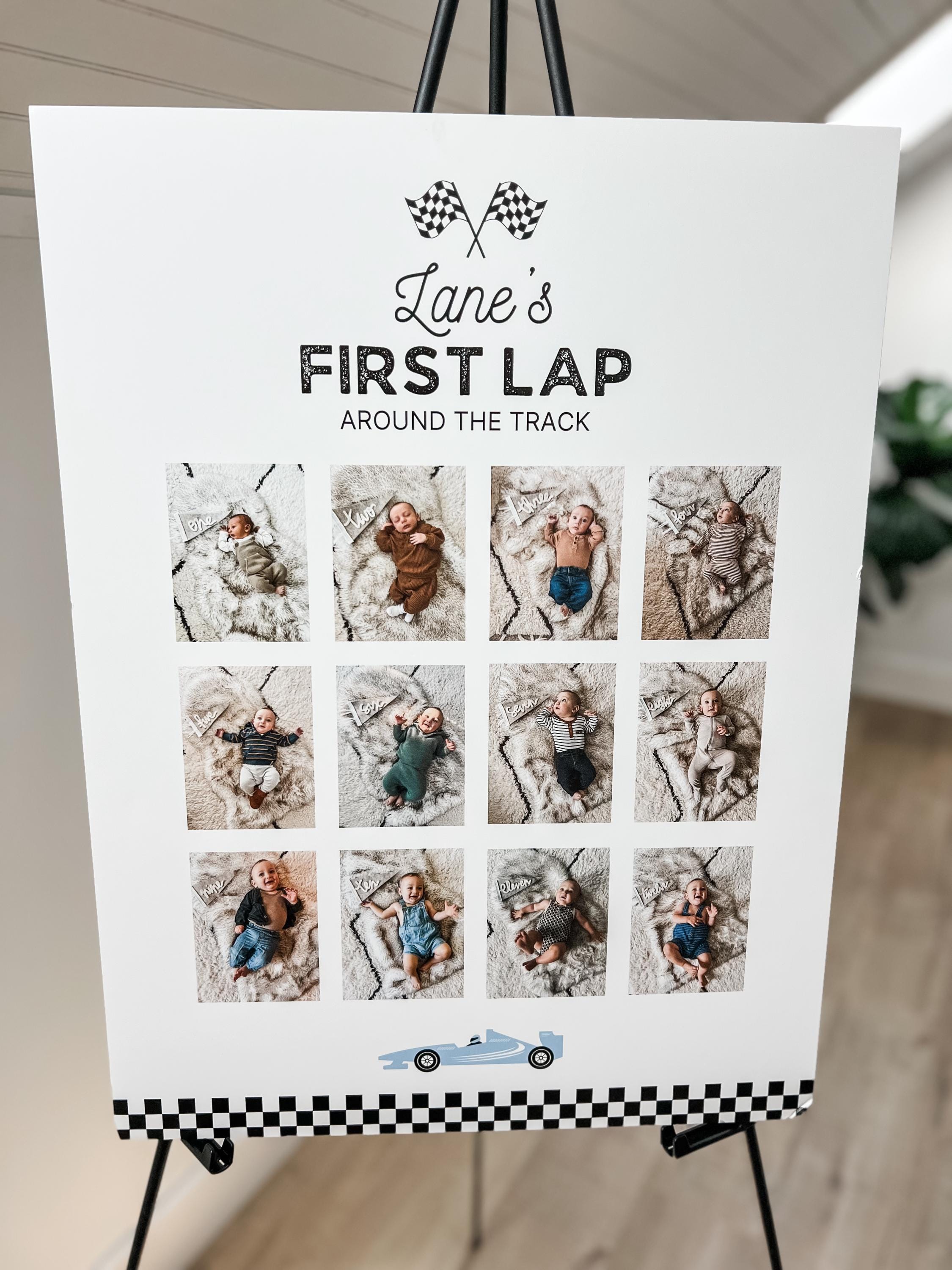 1st Lap Around the Track Monthly Milestone Poster - Etsy