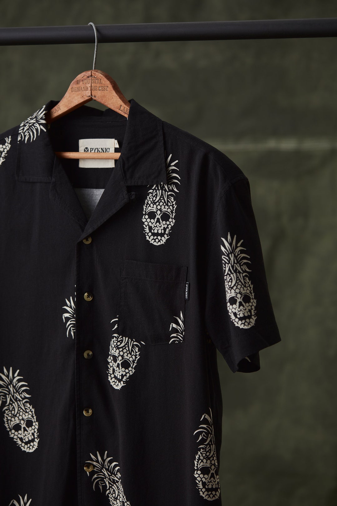 Permanent Vacation Button-up Shirt | Pineapple Skull All Over Print ...