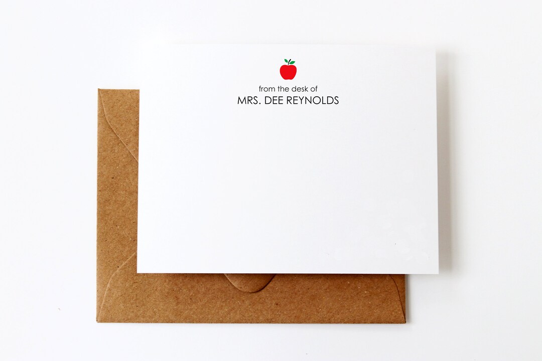 Personalized Gift for Teacher | Apple Stationery | From the Desk of ...