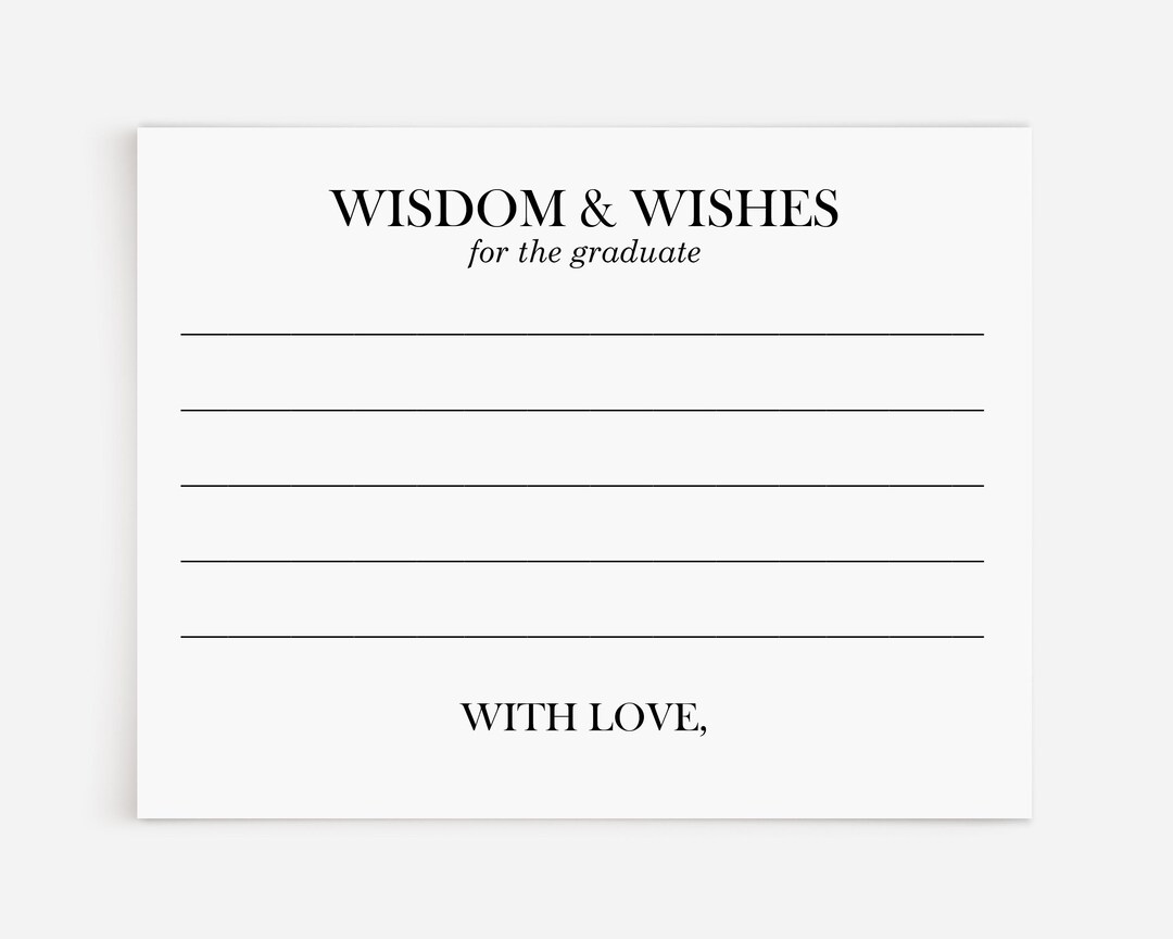 Printed Wisdom and Wishes Advice Cards for Graduate | Custom Graduation ...